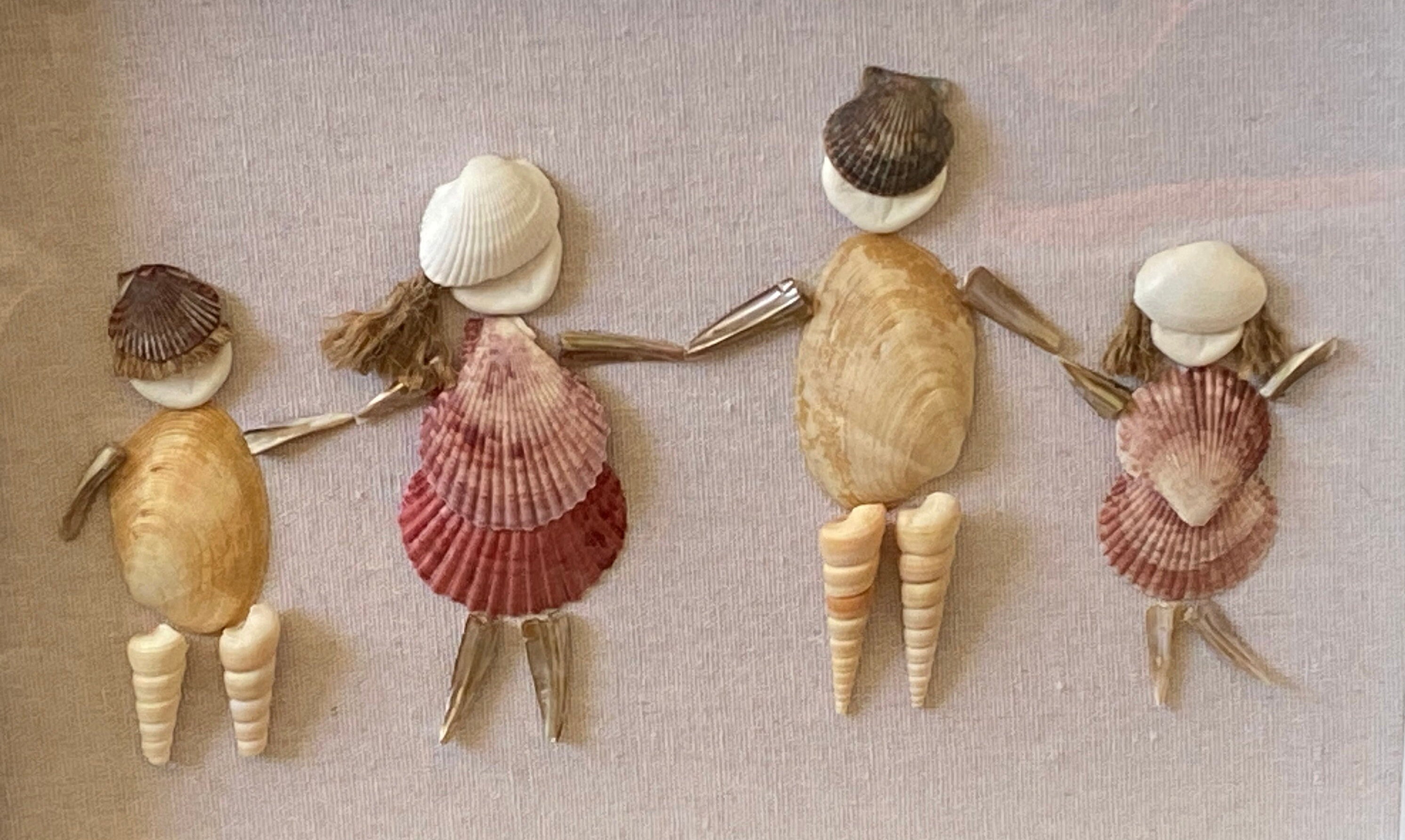 Seashell Family, Seashell Shadow Box, Shell People, - Etsy