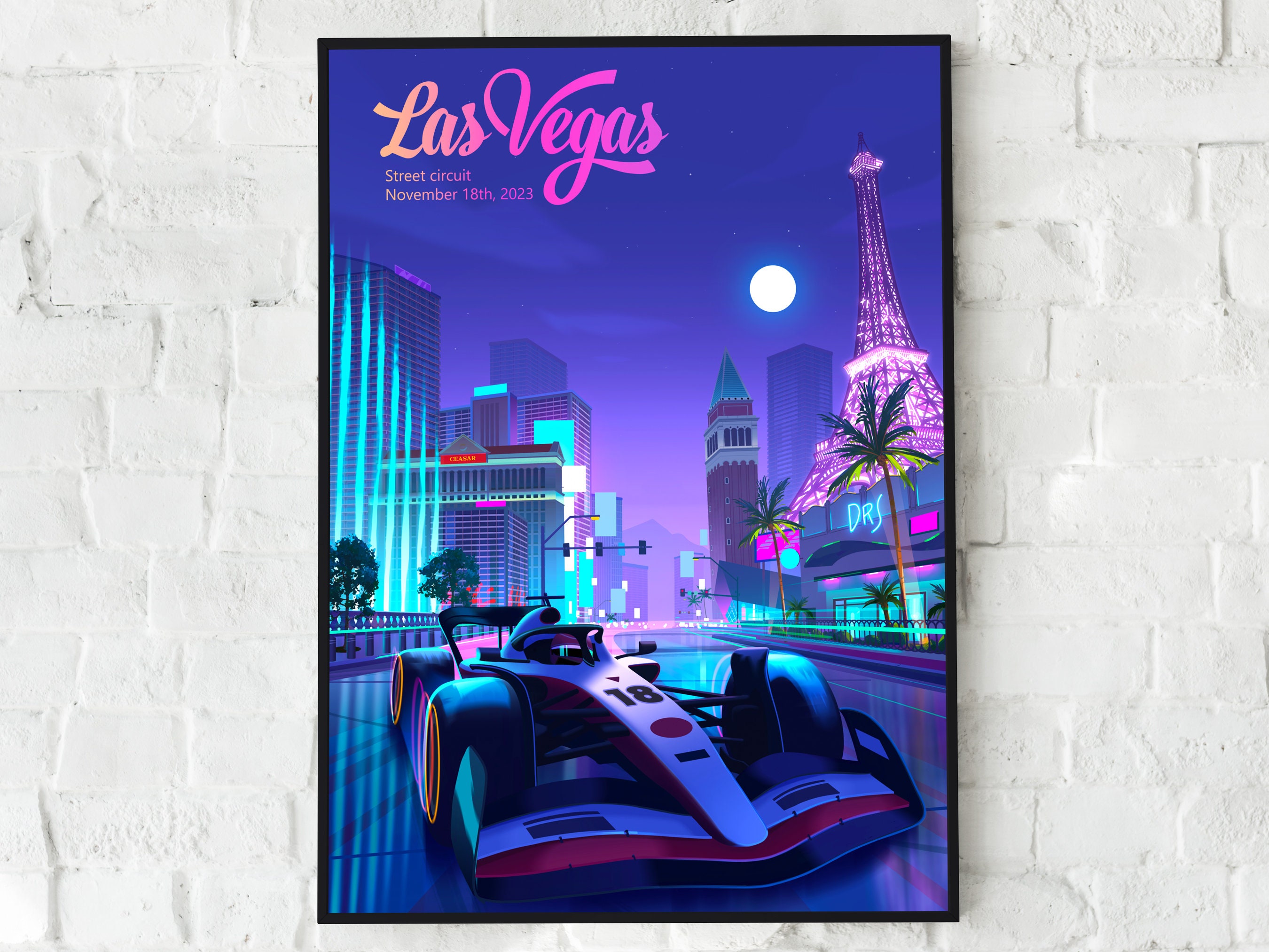 F1 Las Vegas Poster | F1 Wall Art | Las Vegas Grand Prix | Formula One ...