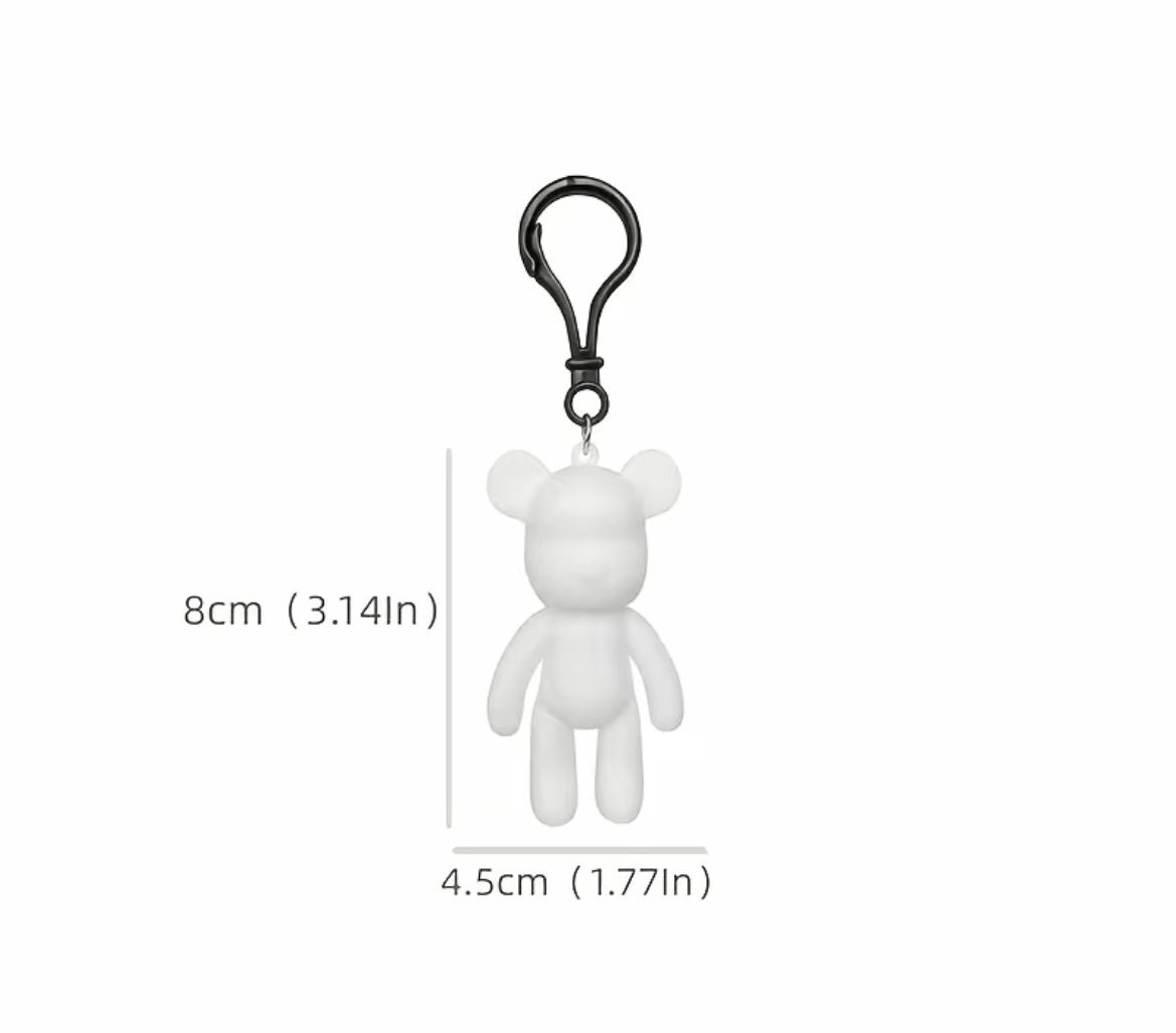 DIY Bear Keychain, Moshi Bear, Fluid Paint, Teddy Bear Keychain, Custom ...