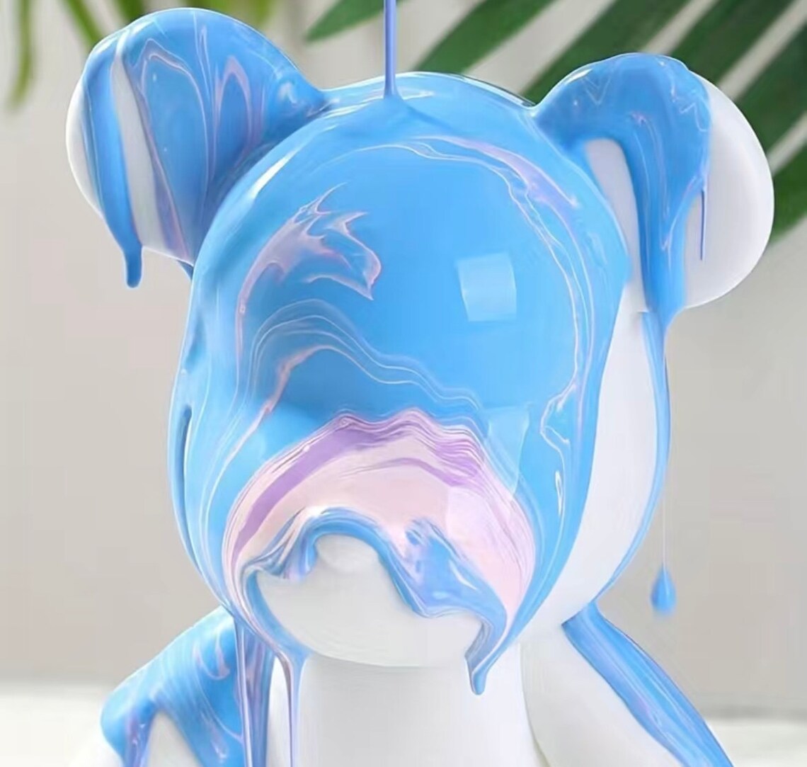 DIY Bear Keychain, Moshi Bear, Fluid Paint, Teddy Bear Keychain, Custom ...