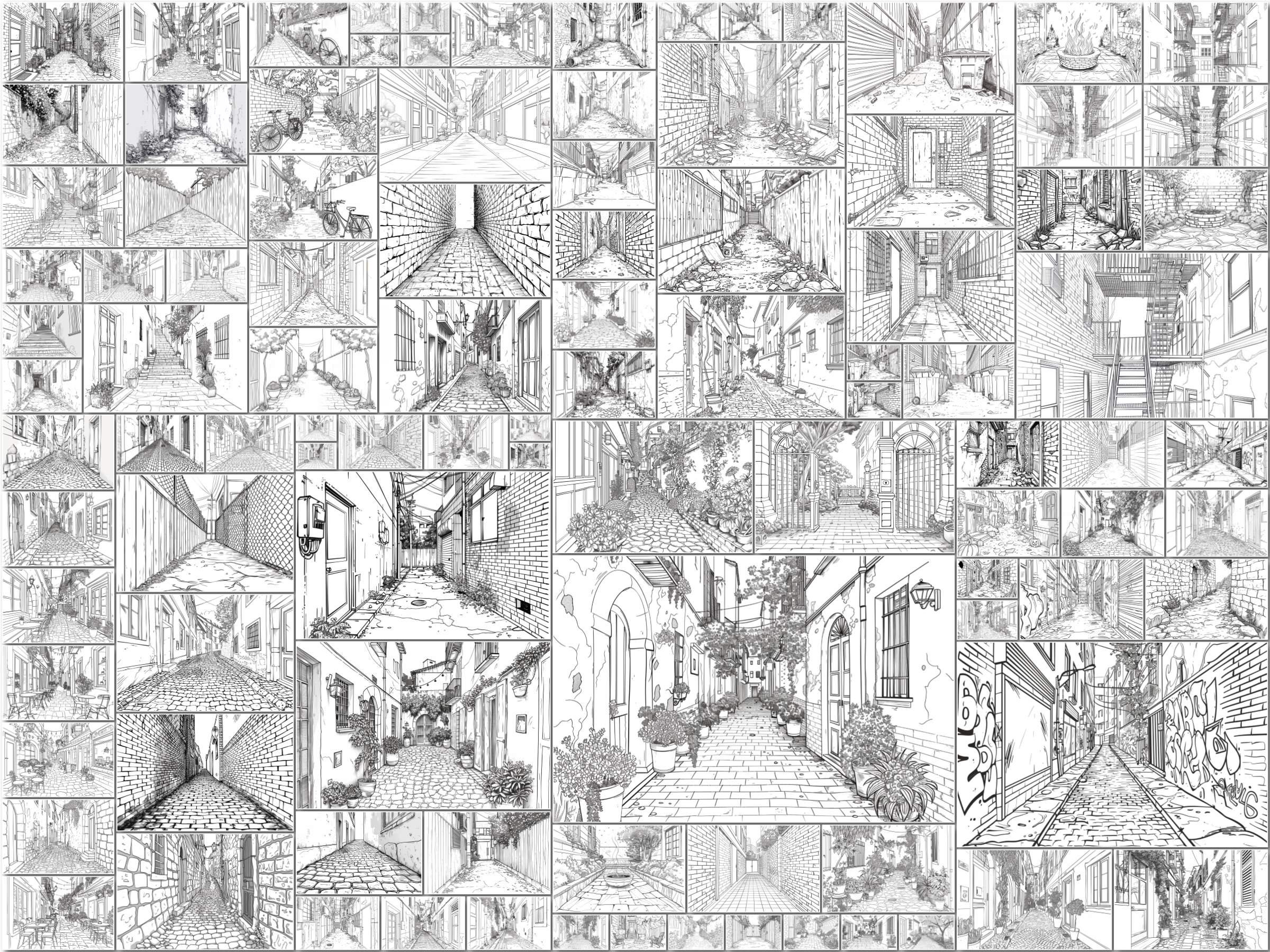 200 Back Alleyway Procreate Stamps Back Alleyway Designs - Etsy