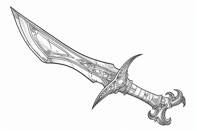 200 Swords and Weapons Procreate Stamps Swords and Weapons Designs ...