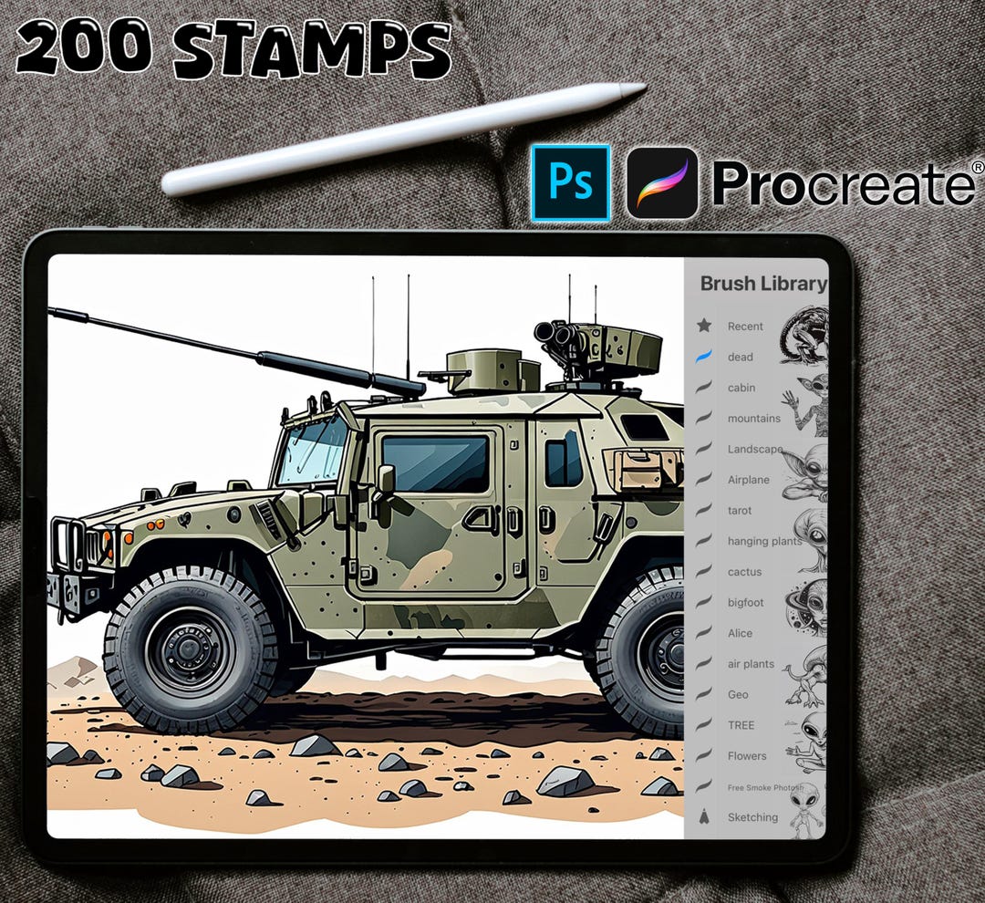 200 Army Procreate Stamps ~ Army Vehicles, Army Supplies, Army Man - Etsy