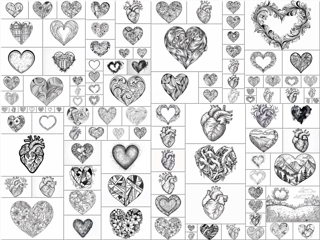 200 Procreate Heart Stamps, Heart Digital Stamps, Photoshop Stamps ...