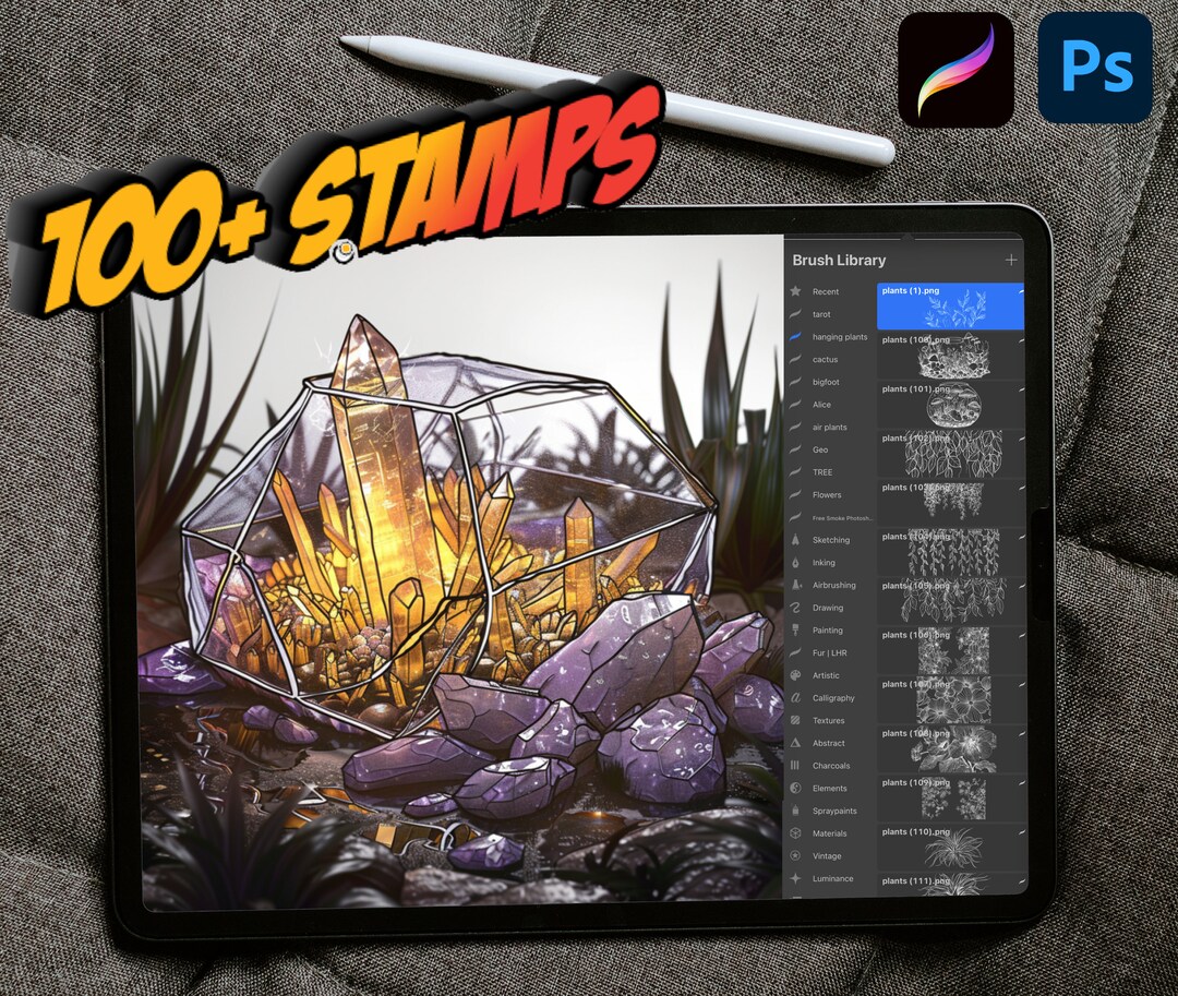 100+ Procreate Terrarium Plants Procreate Floral Stamps, Succulent ...