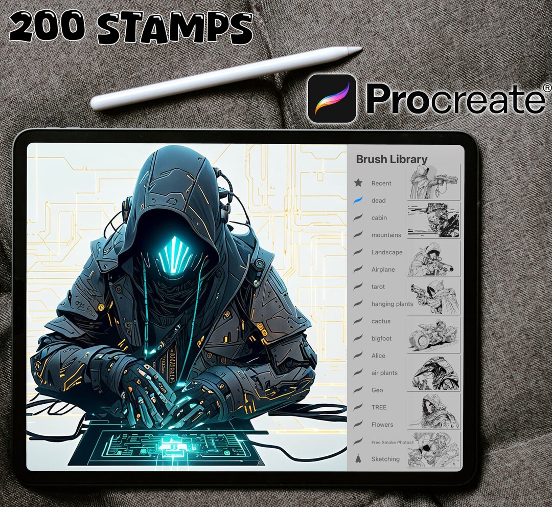 200 Cyberpunk Characters Procreate Stamps ~ Cyber Punk - Etsy