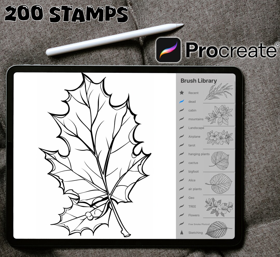 200 Procreate Leaf Stamps Digital Stamps Brushes - Etsy