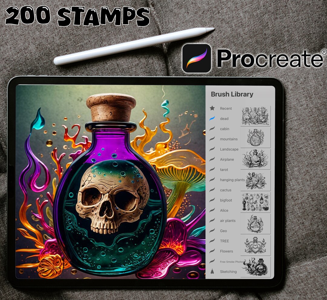 200 Potion Bottles Procreate Stamps ~ Potion Bottle Designs - Etsy