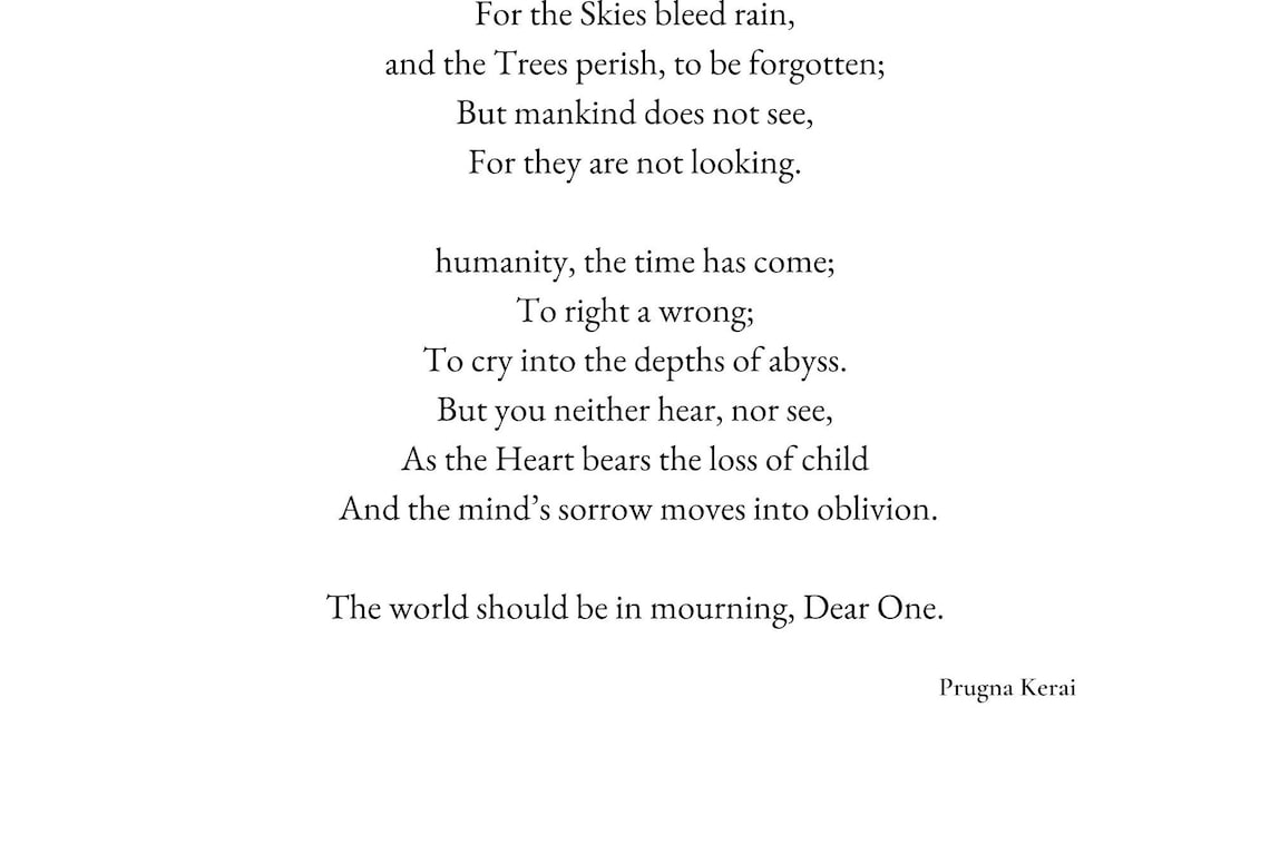 In Mourning, Dear One - Original Poetry (A4 Digital Print) - Etsy