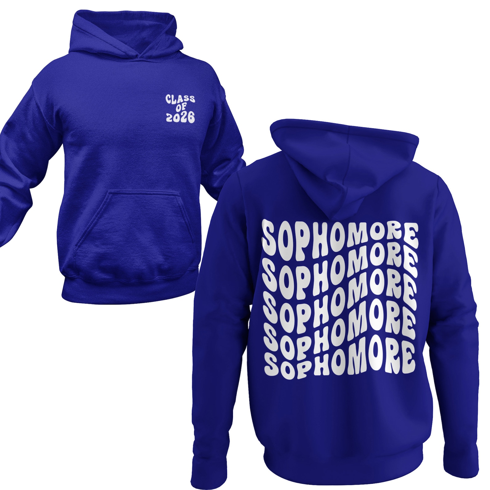 Sophomore Hoodies & Shirts With Class of 2026 Print on Front and ...