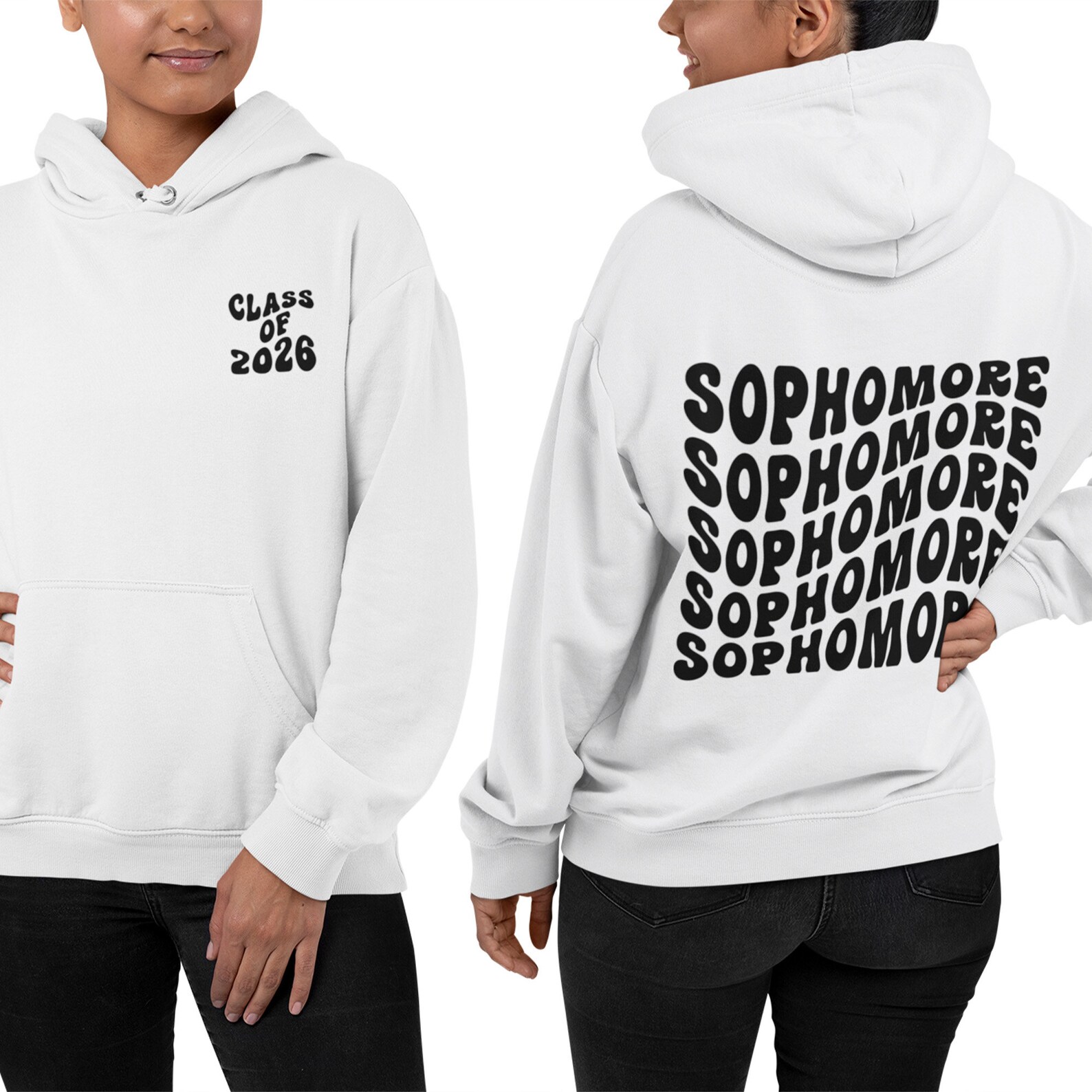 Sophomore Hoodies & Shirts With Class of 2026 Print on Front and ...