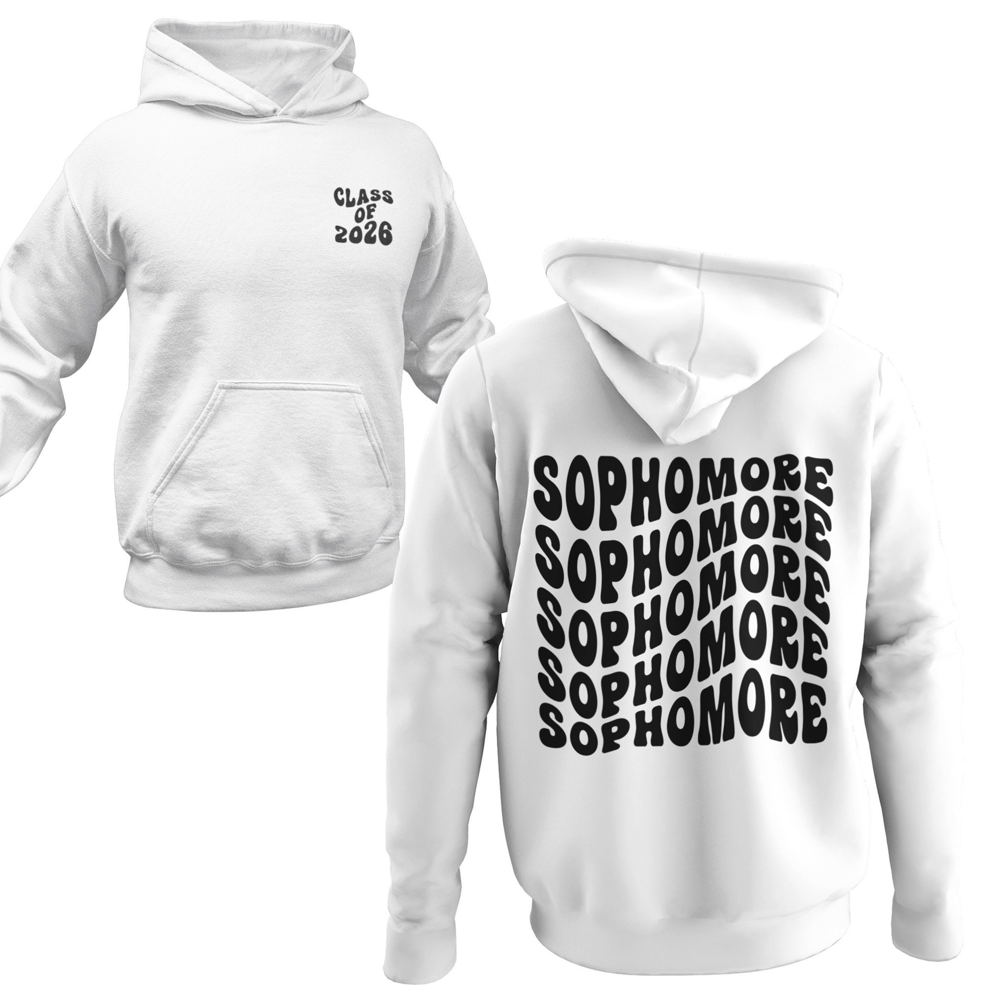 Sophomore Hoodies & Shirts With Class of 2026 Print on Front and ...