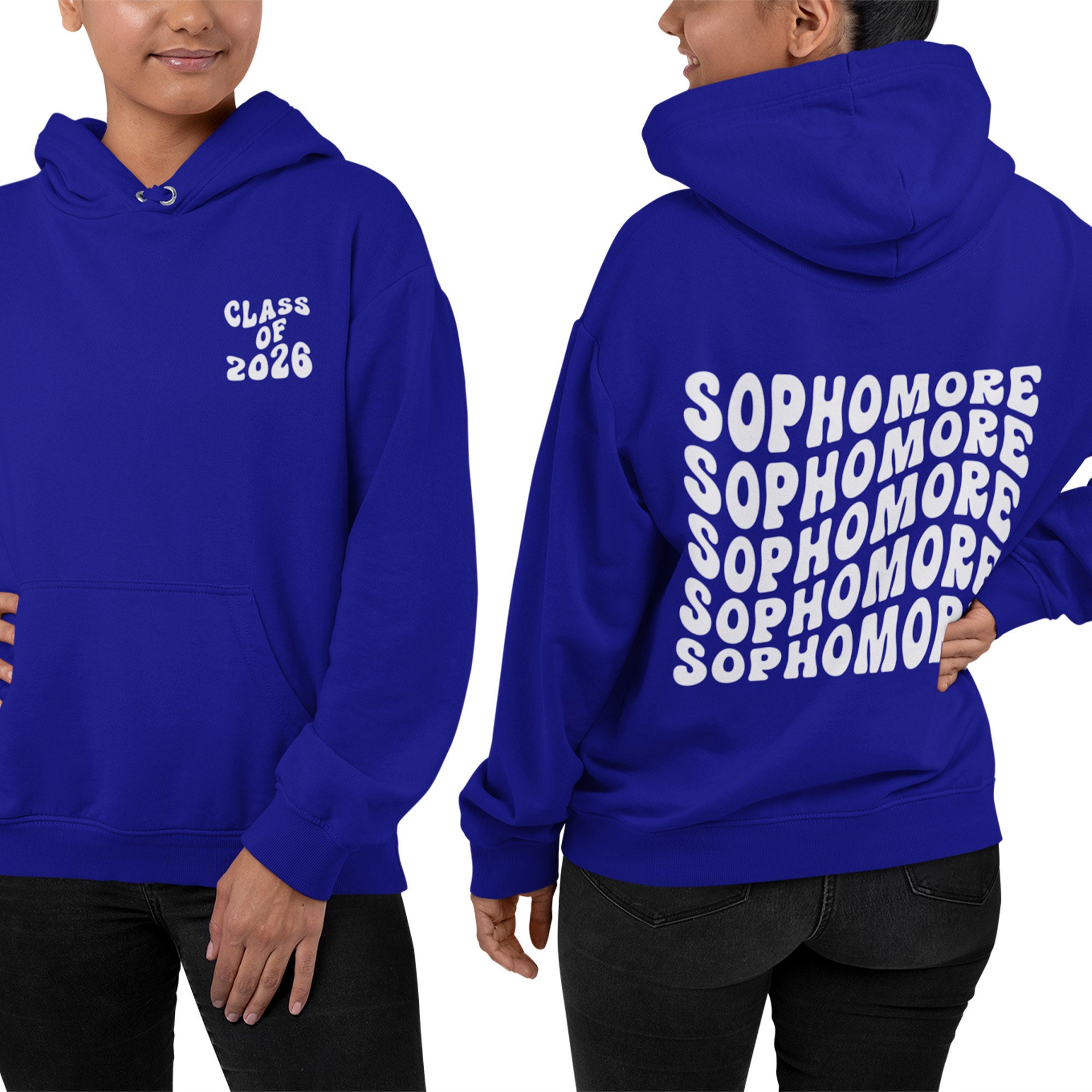 Sophomore Hoodies & Shirts With Class of 2026 Print on Front and ...