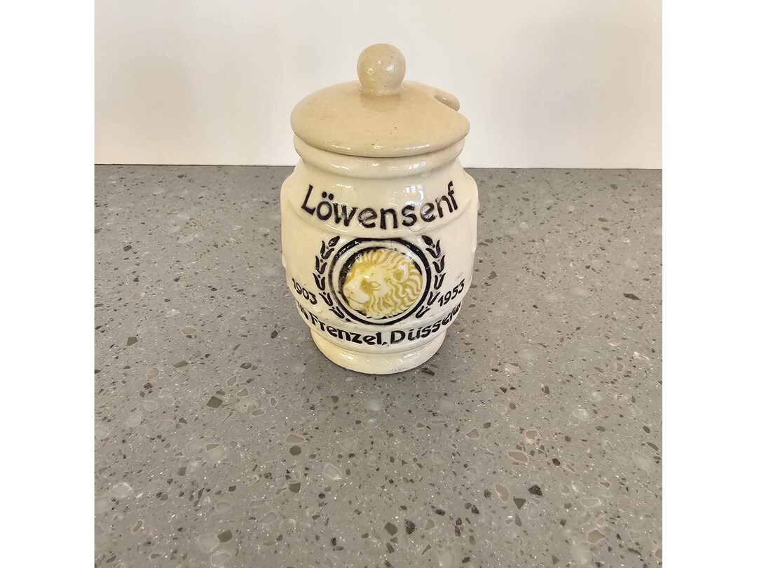 Dusseldorfer Lowensenf Mustard Crock With Lid Lion Head 1903-1953 ...
