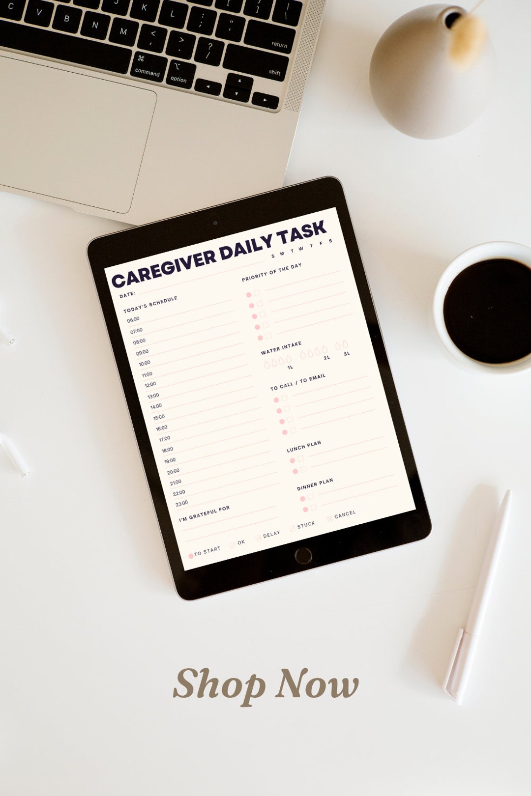 Editable Caregiving Daily Tasks Template - Etsy