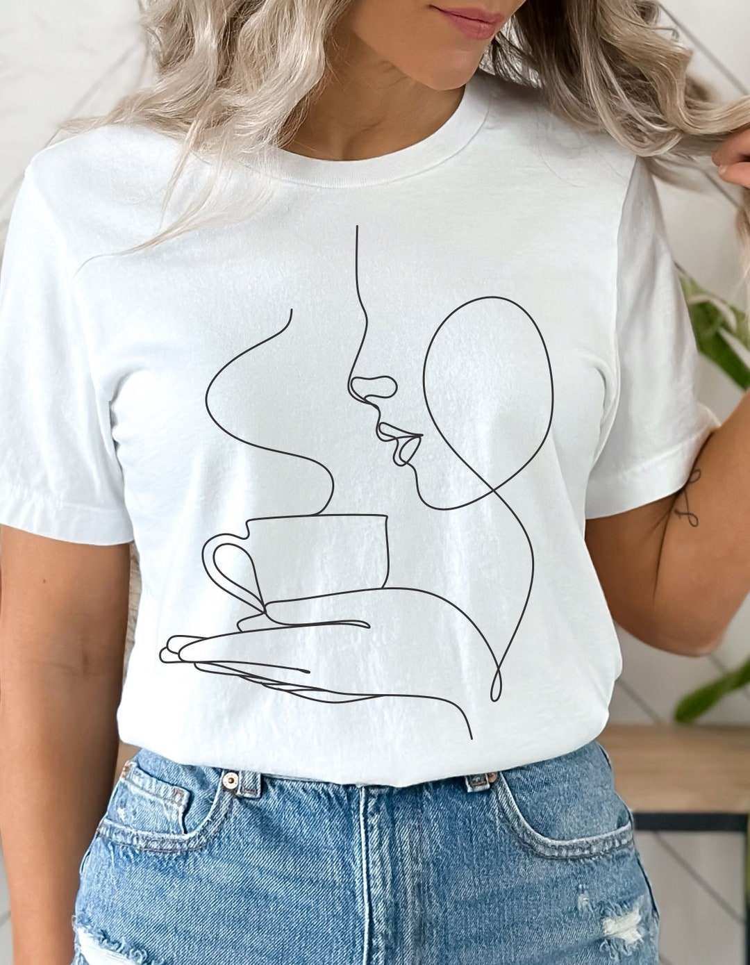 Coffee Shirt, Coffee Lover Tee, Girl Sipping Coffee Shirt, but First ...