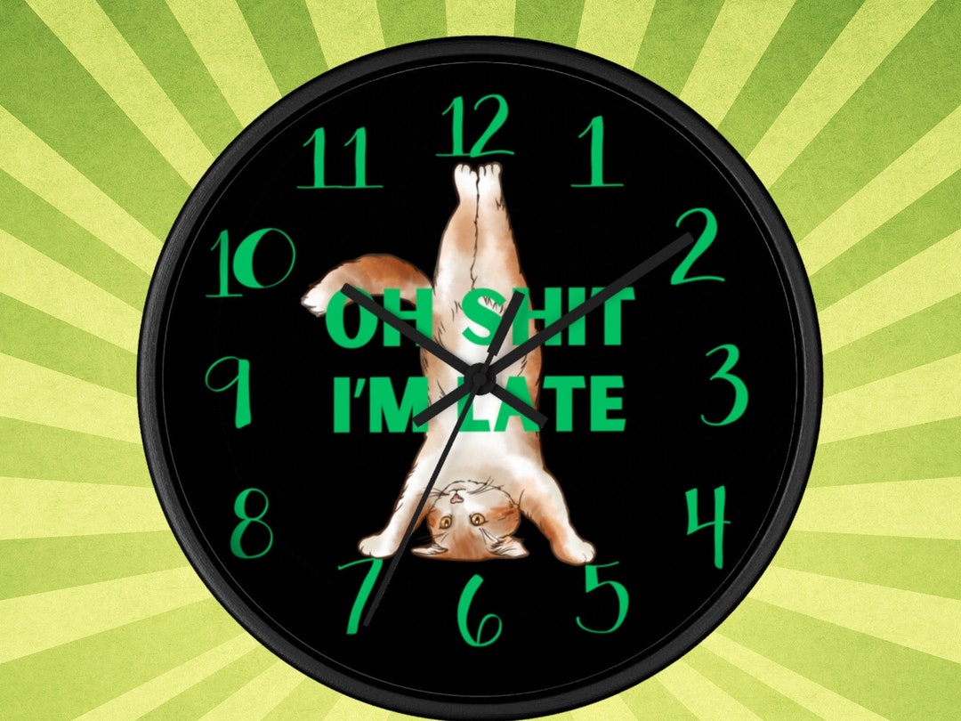 Retro Wall Clock, Funny Cat Wall Clock, Unique Gifts, Home Decor, Wall ...
