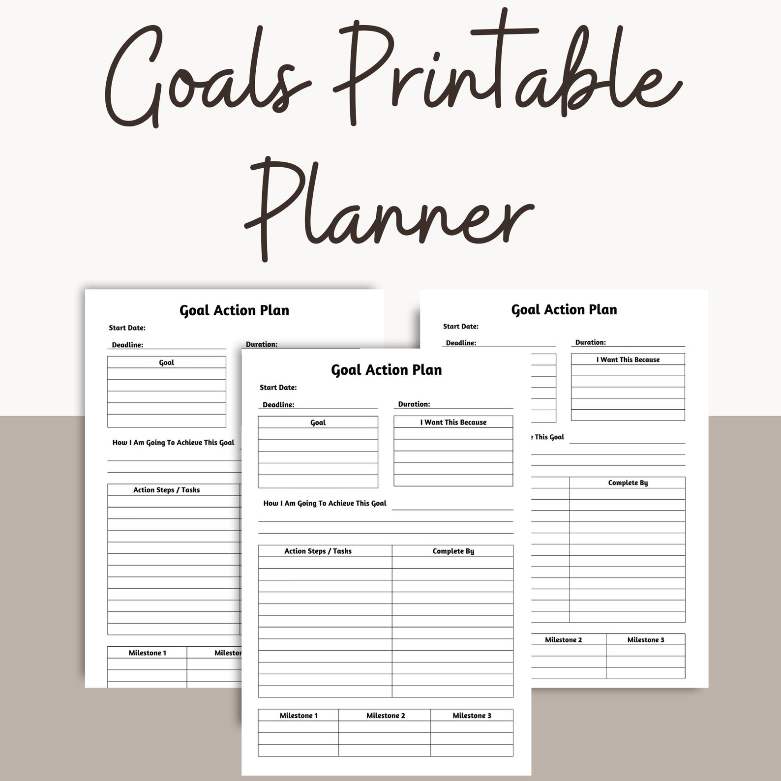 Goal Planner Goal Planner Printable Goal Planner Template Goal Planner ...