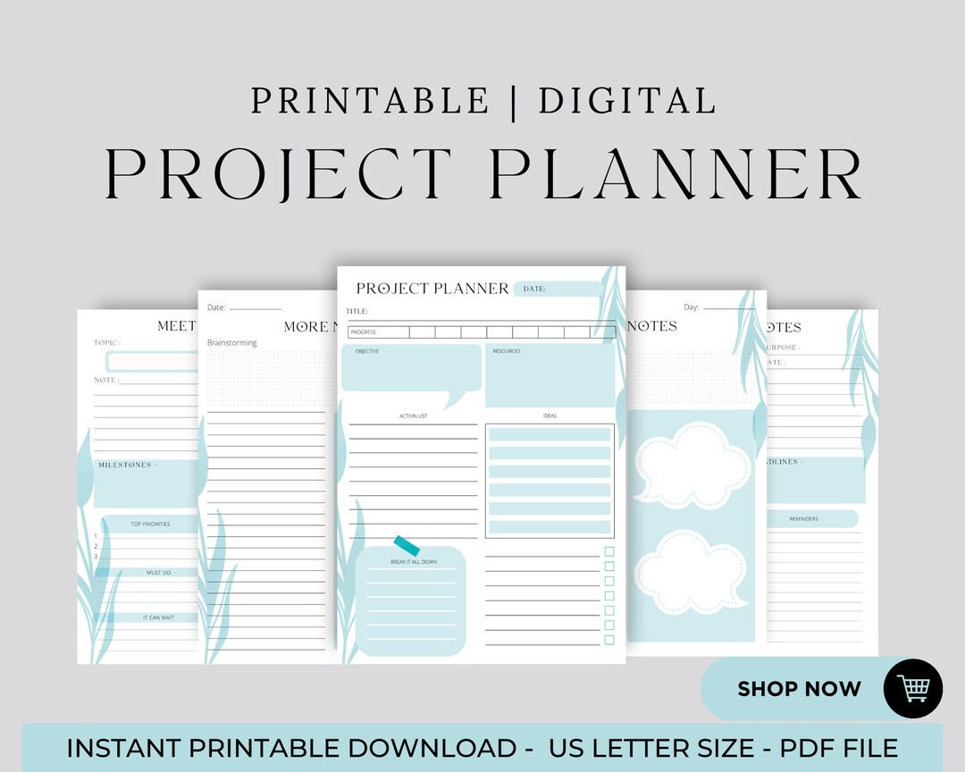 Printable Project Planner | Project Tracker | Printable Planner ...