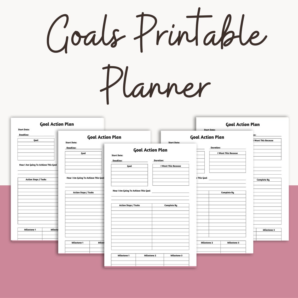 Goal Planner | Goal Planner Printable | Goal Planner Template | Goal ...