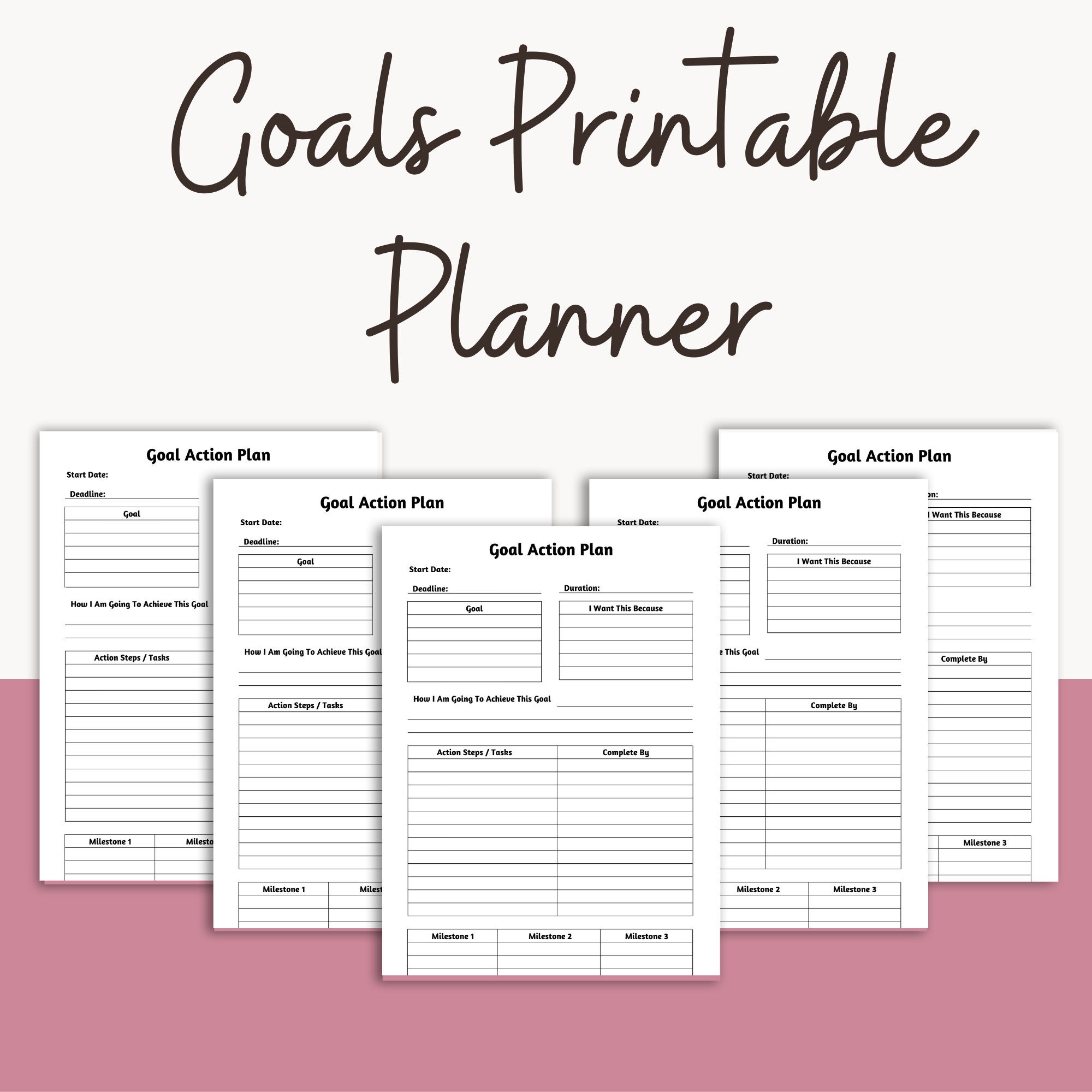 Goal Planner | Goal Planner Printable | Goal Planner Template | Goal ...