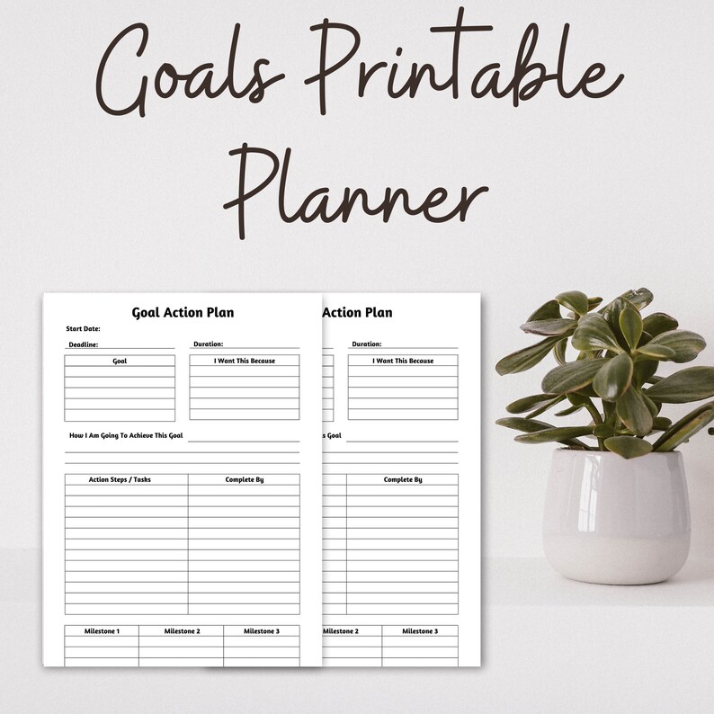 Goal Planner | Goal Planner Printable | Goal Planner Template | Goal ...
