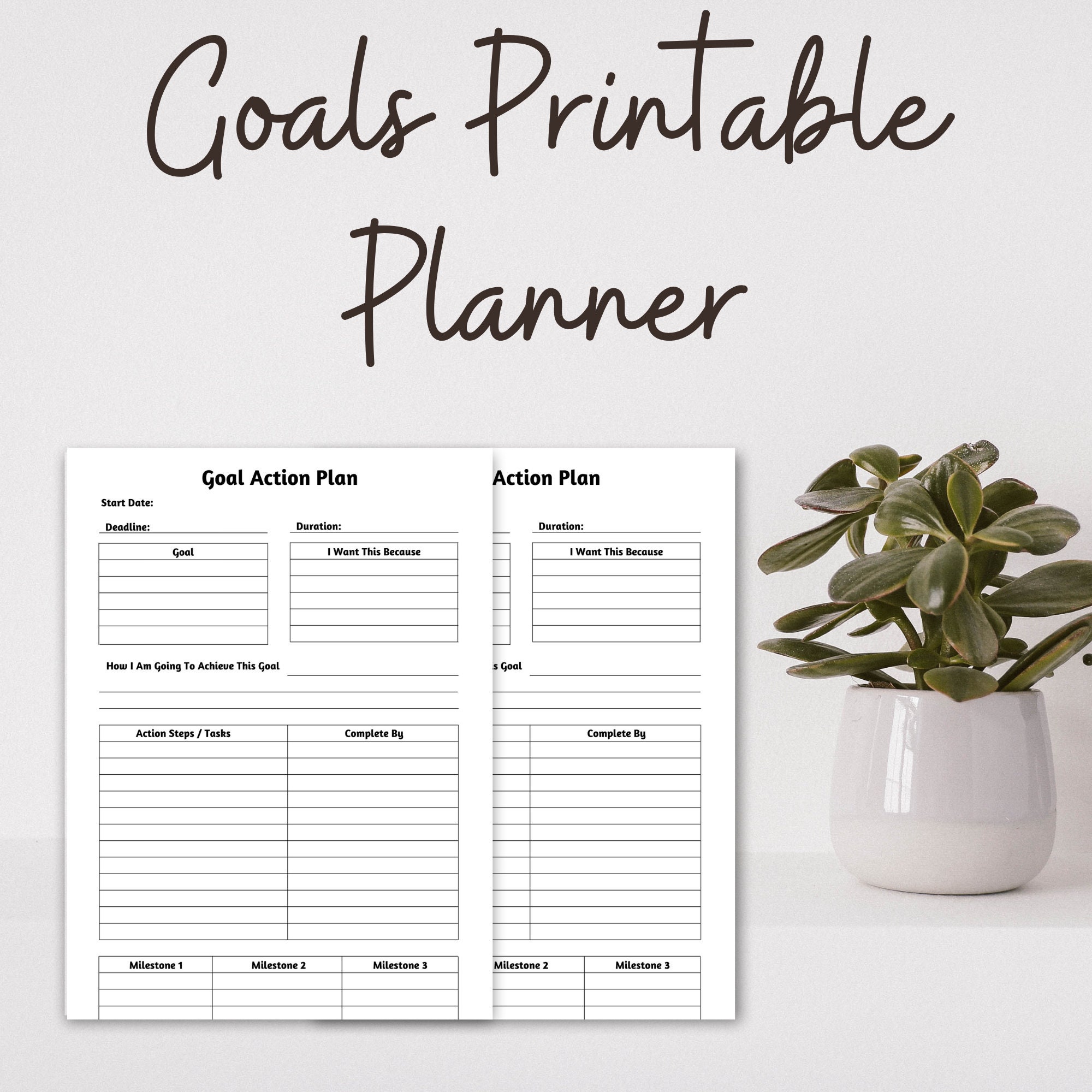 Goal Planner | Goal Planner Printable | Goal Planner Template | Goal ...