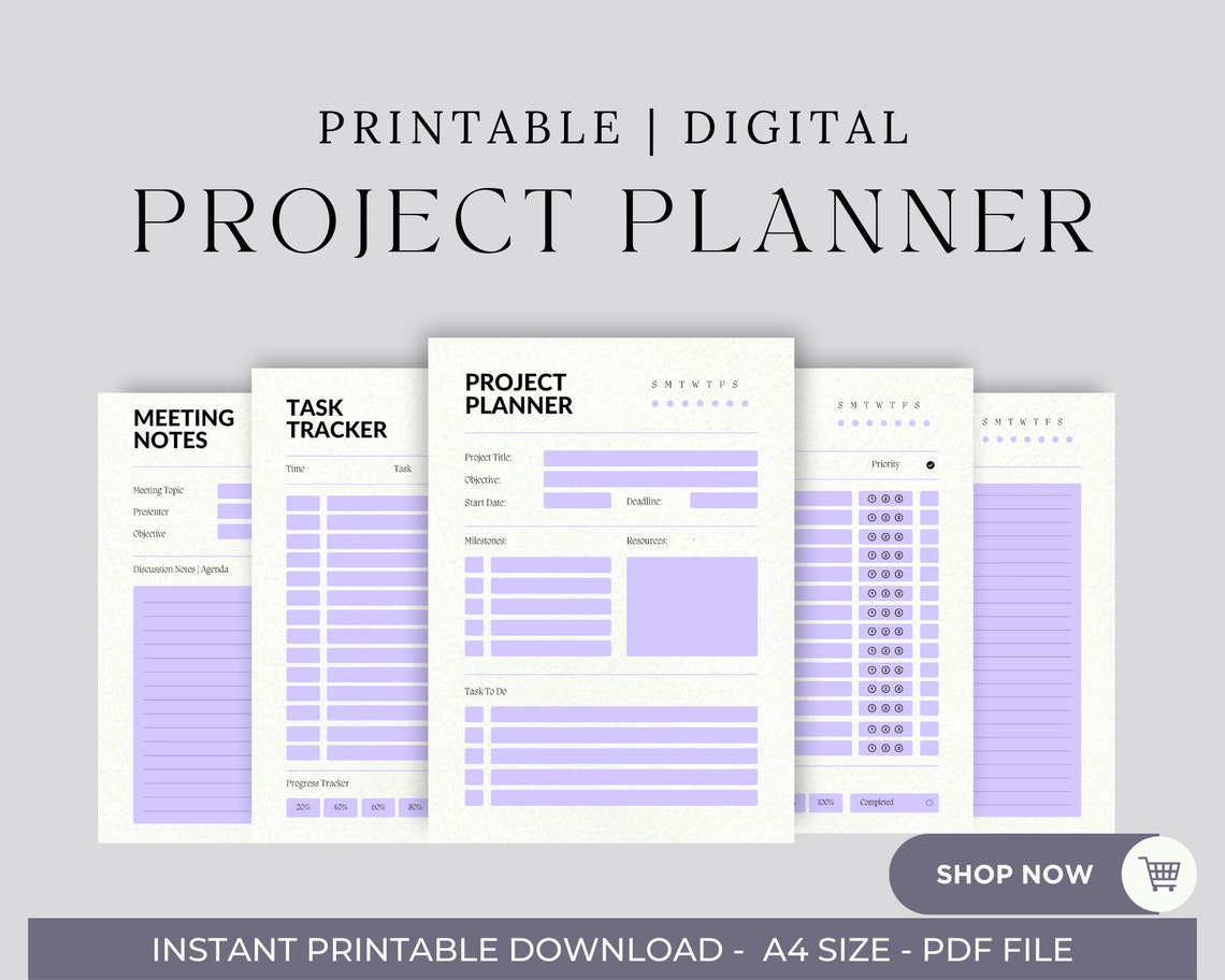 Printable Project Planner Project Tracker Printable Planner Project ...