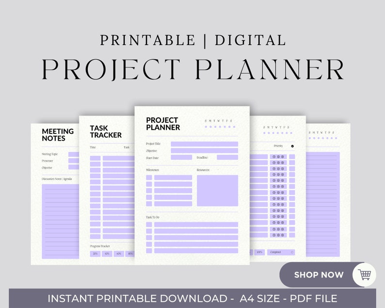 Printable Project Planner Project Tracker Printable Planner Project ...