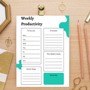 Printable Productivity Planner | Daily, Weekly, Monthly Productivity ...