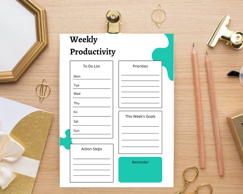 Printable Productivity Planner | Daily, Weekly, Monthly Productivity ...
