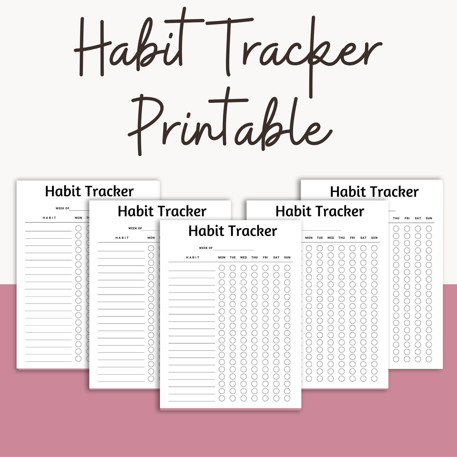 Habit Tracker | Habit Tracker Printable | Habit Tracker Template ...