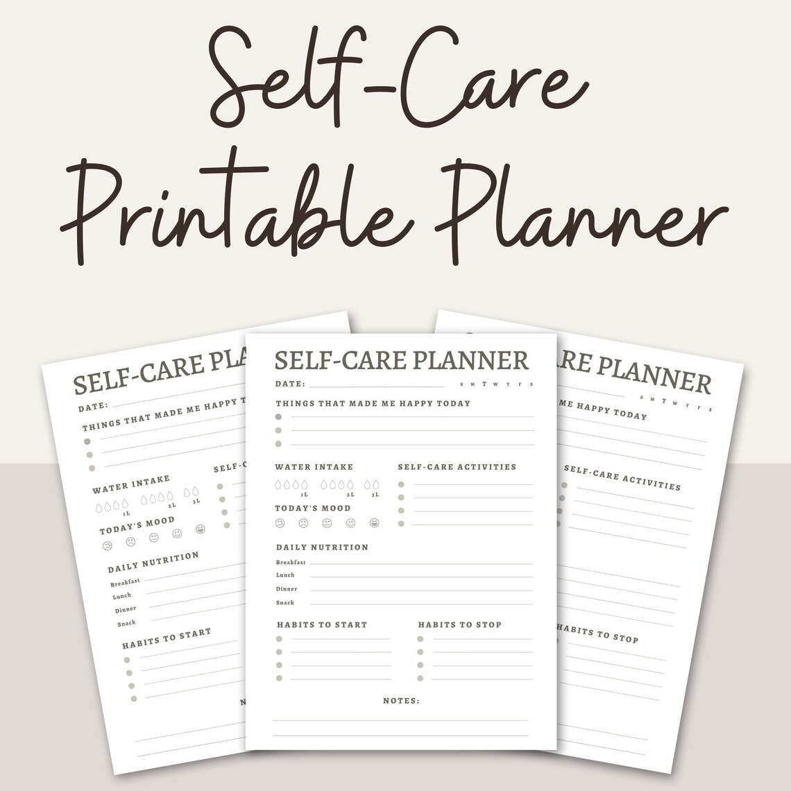 Self Care Planner Self Care Printable Self Care Template - Etsy