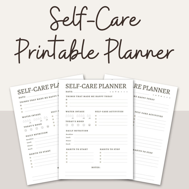 Self Care Planner | Self Care Printable | Self Care Template | Self ...