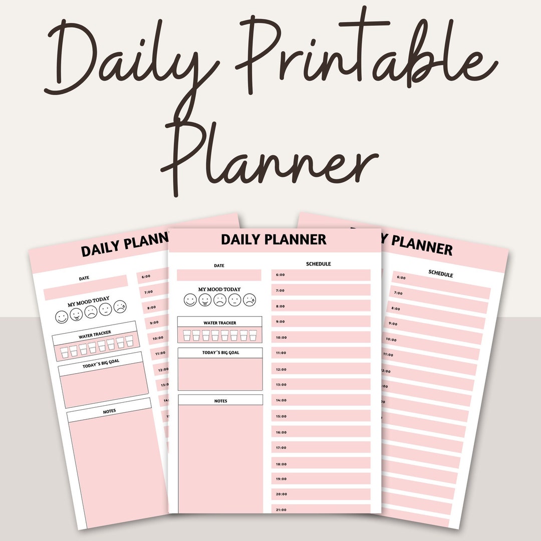 Daily Planner | Daily Planner Printable | Daily Schedule | Daily ...
