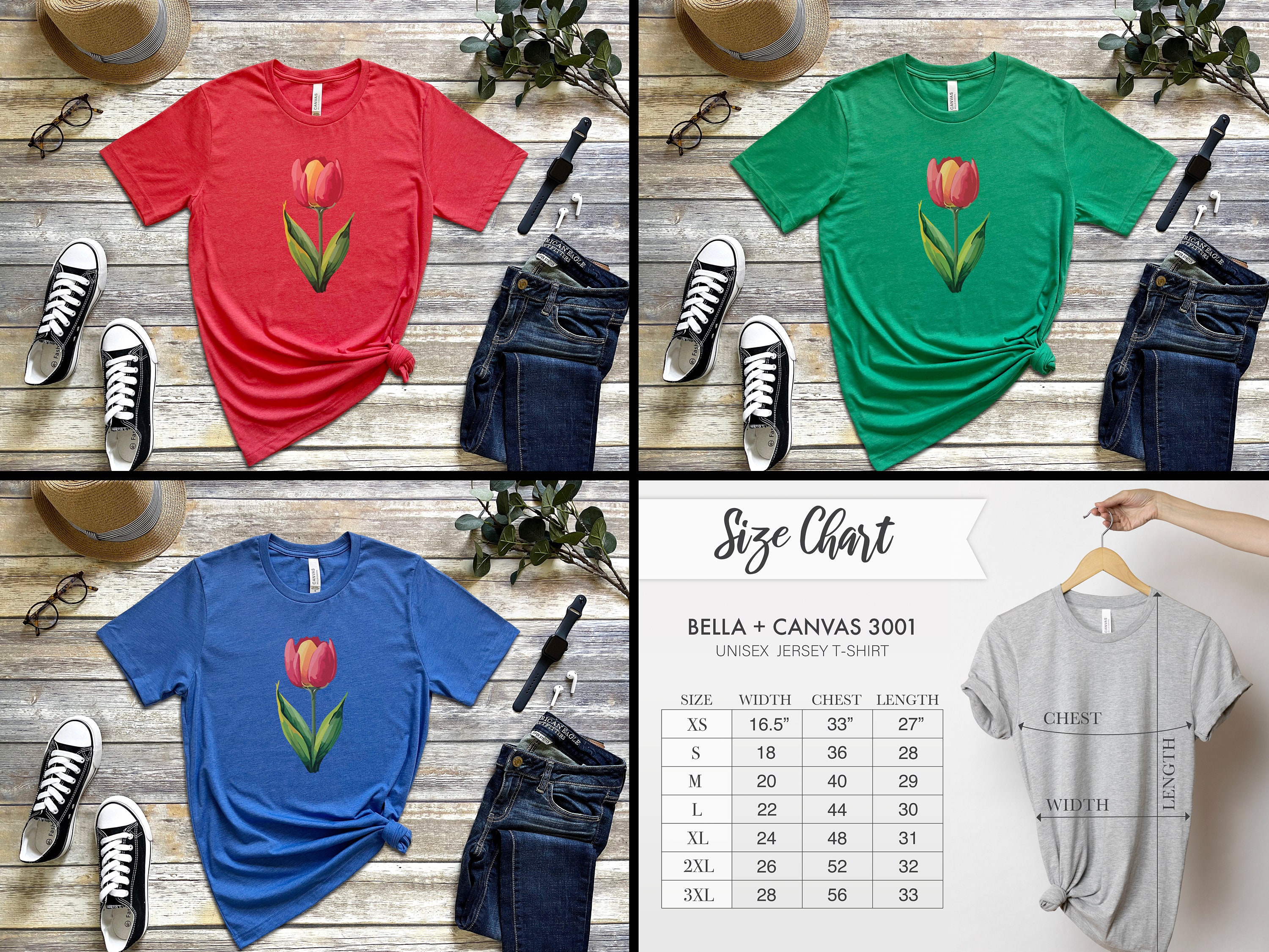 Colorful Tulip Shirt, Watercolor Tulip Shirt, Spring Flower Shirt ...
