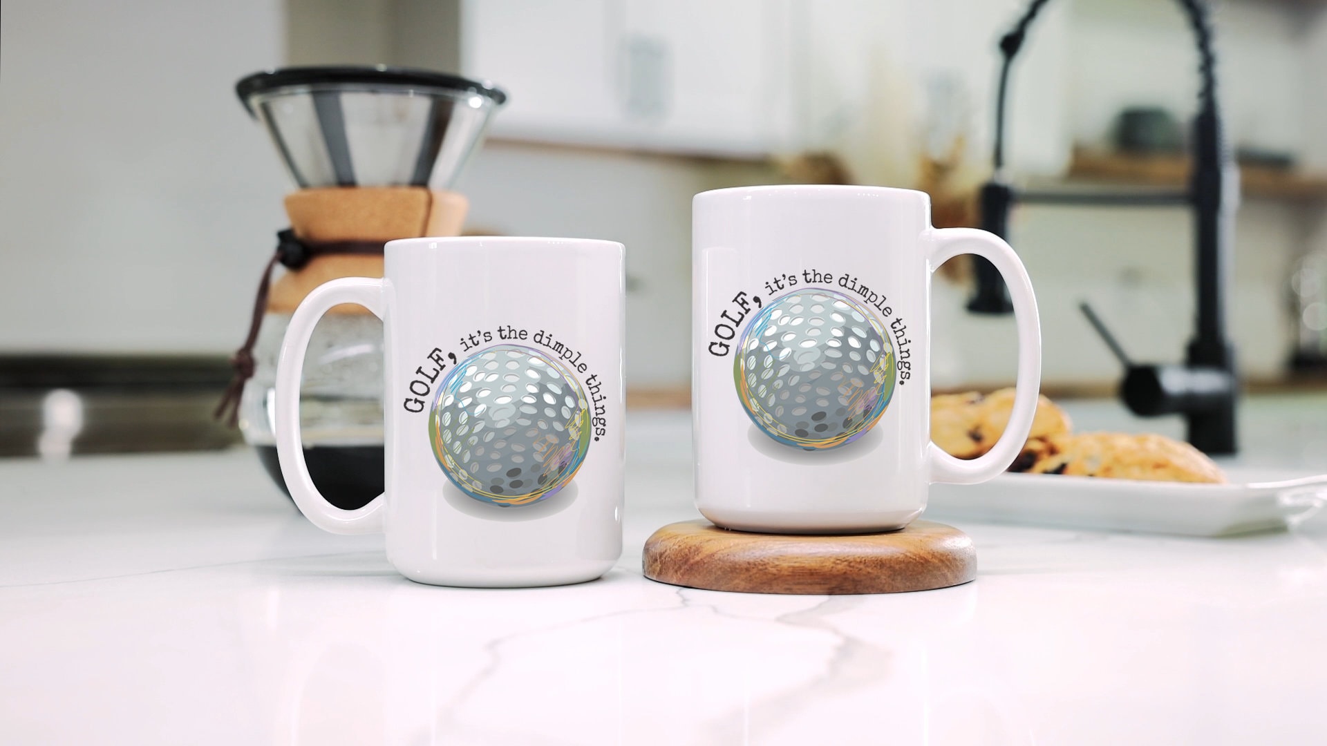 Golf Ball and Golf It's the Dimple Things 15oz White Ceramic Coffee Mug ...