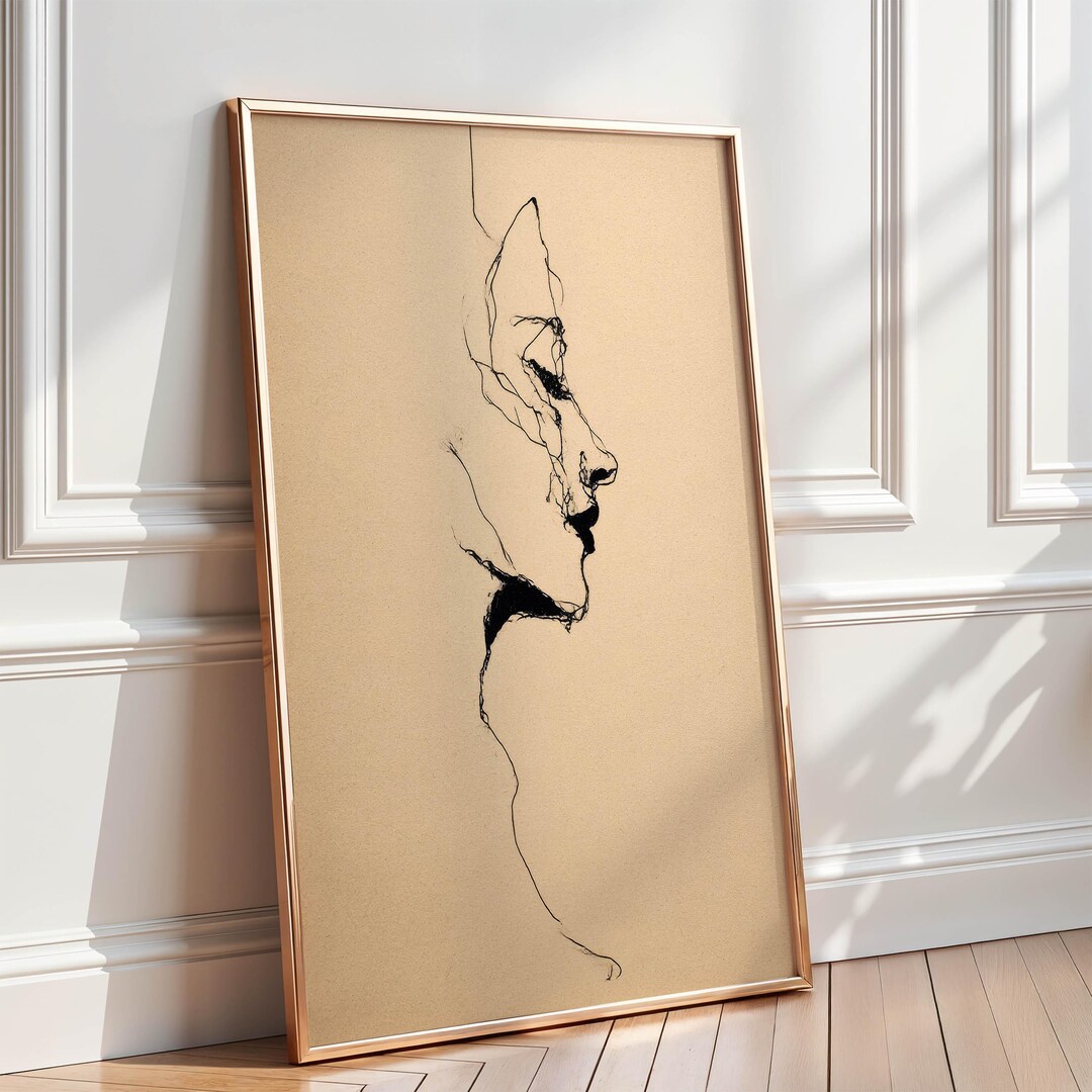 Woman Profile Line Drawing | Minimalist Digital Wall Art Print | One ...
