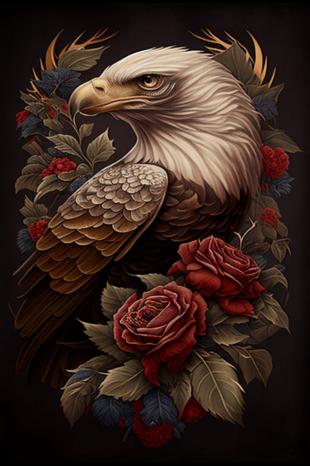 Digital Art Print Bald Eagle Art Print Printable Art - Etsy