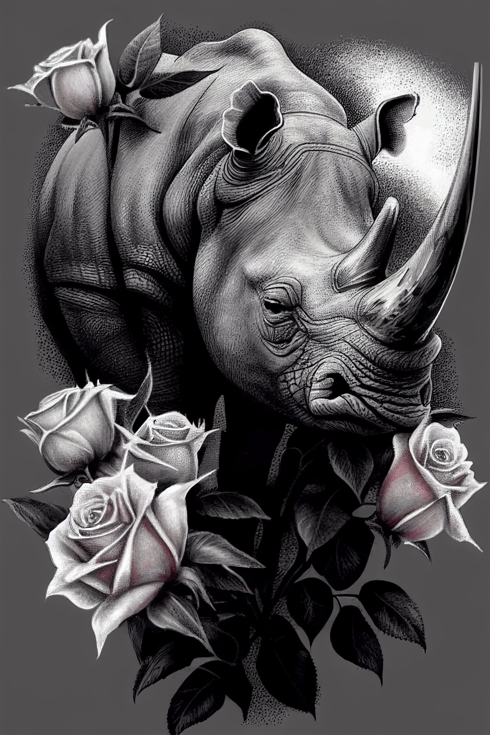 Rhino Outline Tattoo