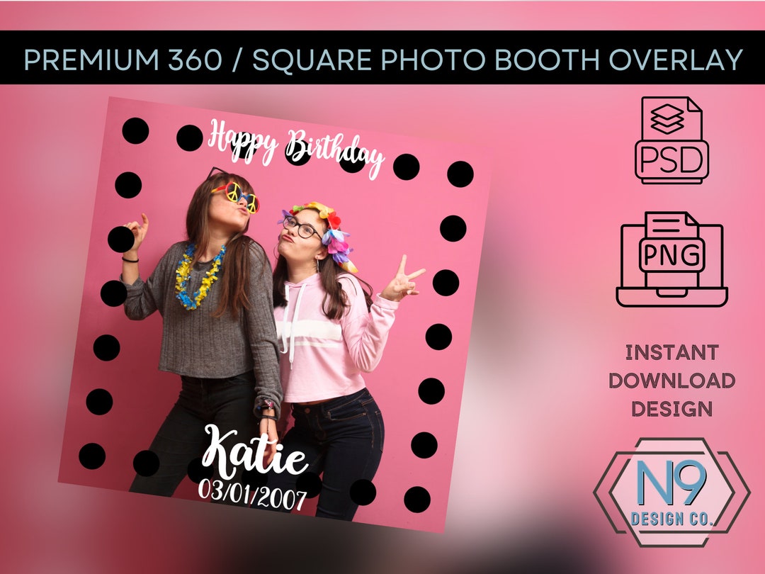 360 Photo Booth Overlay Template | Square Photo Booth Overlay | Party ...