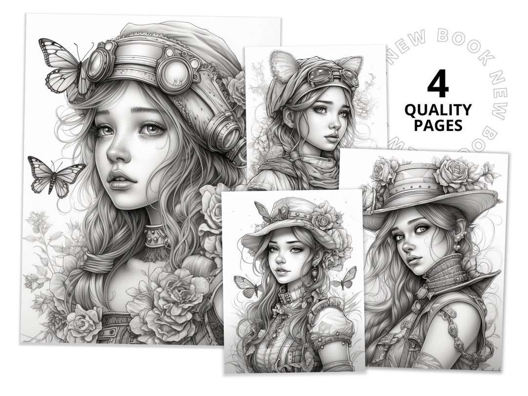 Cute Steampunk Fairies Vol. 2 Coloring Book Printable Coloring Page for ...