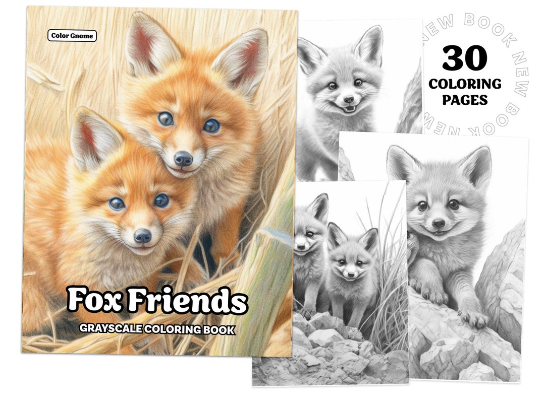 Fox Friends Coloring Book Printable Coloring Page for Adult Coloring ...