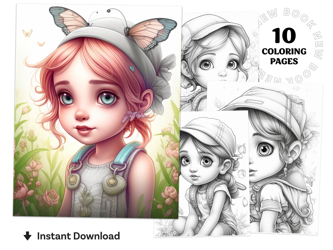 Adorable Fairy Friend Coloring Book Printable Coloring Page for Adult ...