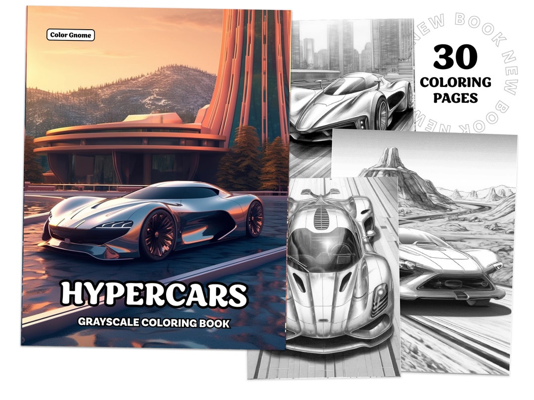 Hypercars Coloring Book Printable Coloring Page for Adult Coloring Book ...
