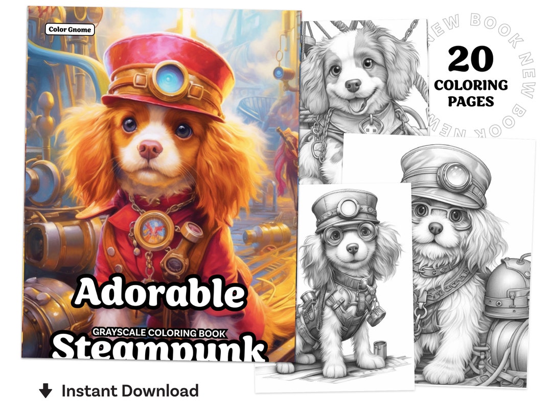 Adorable Steampunk Dogs Vol. 1 Coloring Book Printable - Etsy