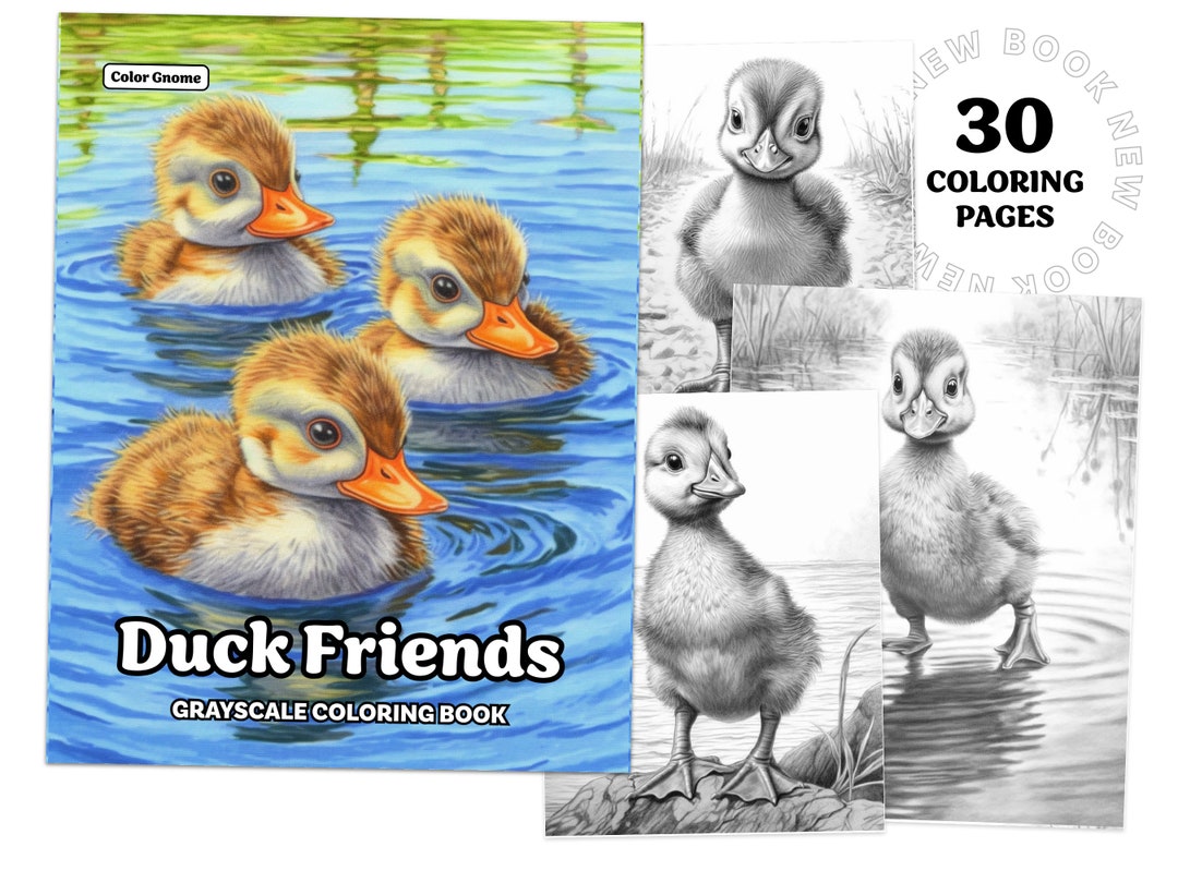 Duck Friends Coloring Book Printable Coloring Page for Adult Coloring ...
