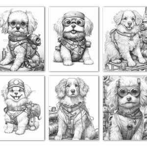 Adorable Steampunk Dogs Vol. 2 Coloring Book Printable - Etsy