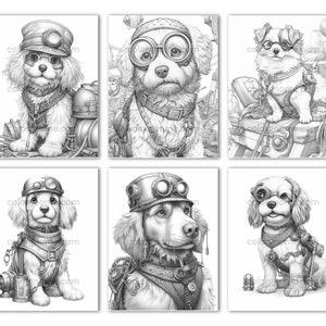 Adorable Steampunk Dogs Vol. 1 Coloring Book Printable - Etsy
