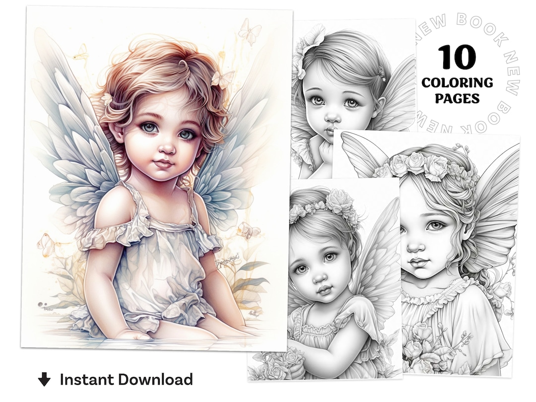 Adorable Baby Angels Vol. 2 Coloring Book Printable Coloring - Etsy